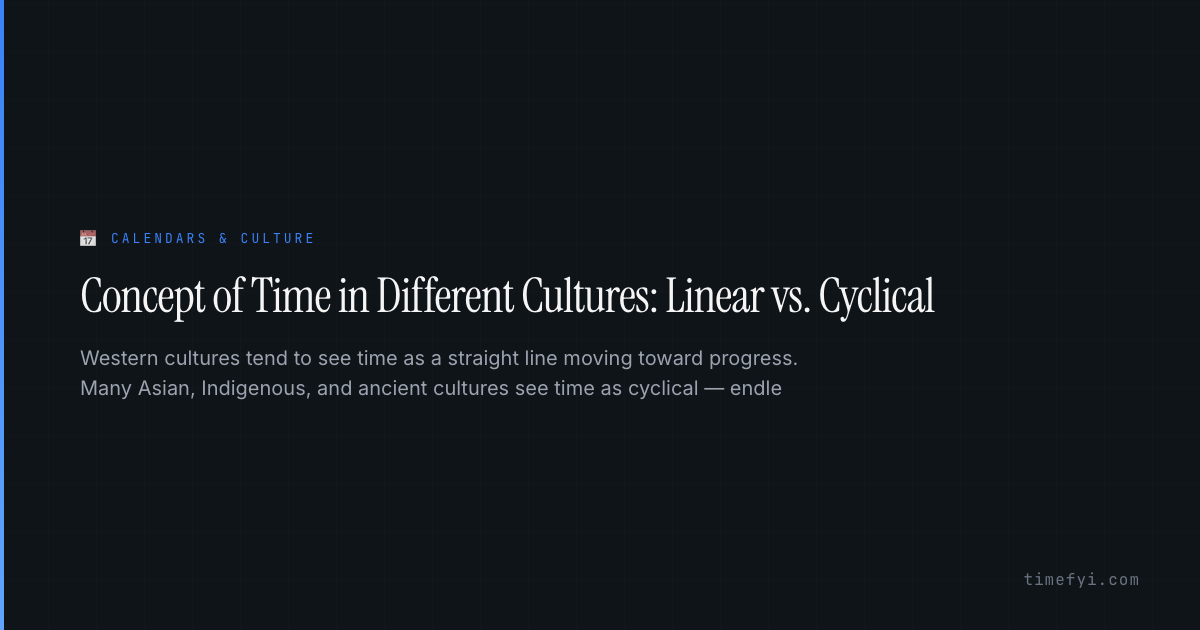 Concept of Time in Different Cultures: Linear vs. Cyclical — Calendars ...