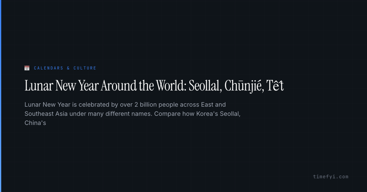 Lunar New Year Around the World: Seollal, Chūnjié, Tết — Calendars ...
