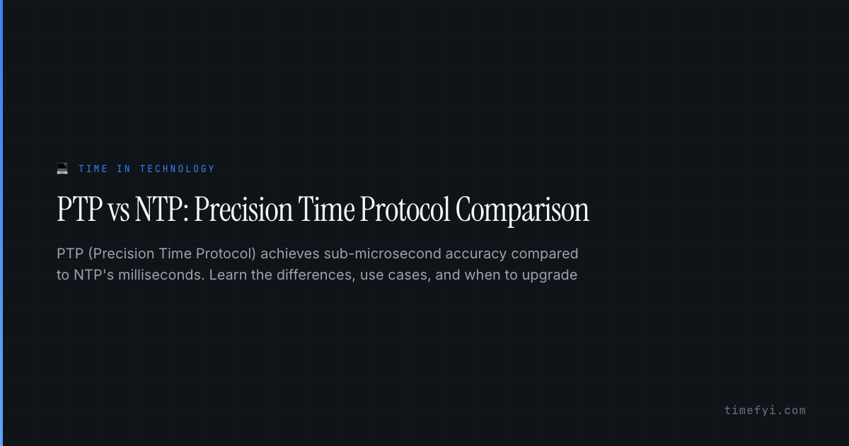 PTP vs NTP: Precision Time Protocol Comparison — Time in Technology ...