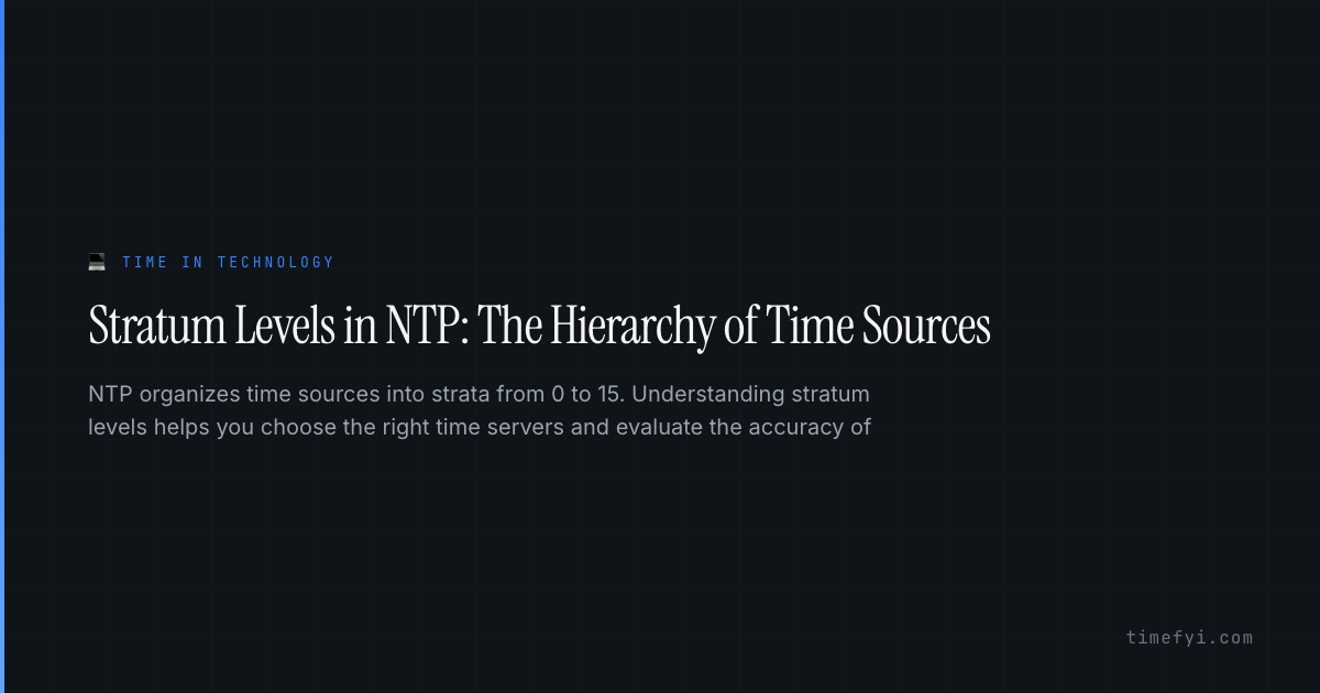 Stratum Levels in NTP: The Hierarchy of Time Sources — Time in ...