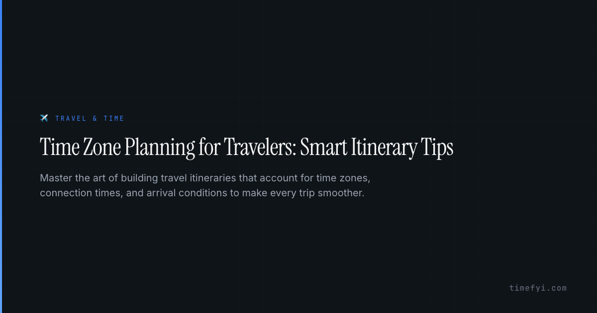 Time Zone Planning for Travelers: Smart Itinerary Tips — Travel & Time ...